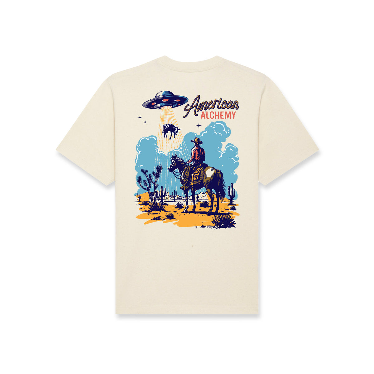 Cowboy UFO Tee - Faded Cream – American Alchemy